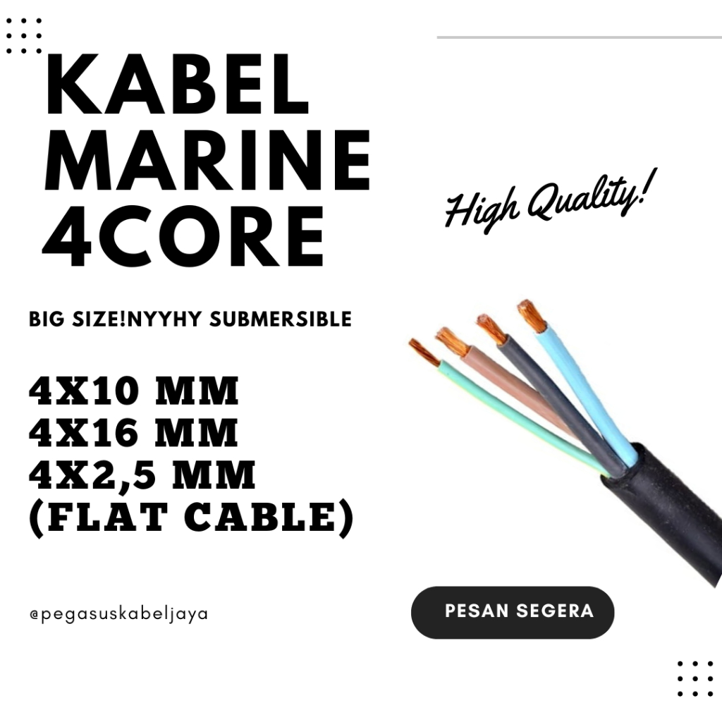 Jual Kabel Marine Tahan Air H07RN-F, 4x1.5mm METERAN / Kabel Karet NYYHY / Pegasus Kabel RFC ...