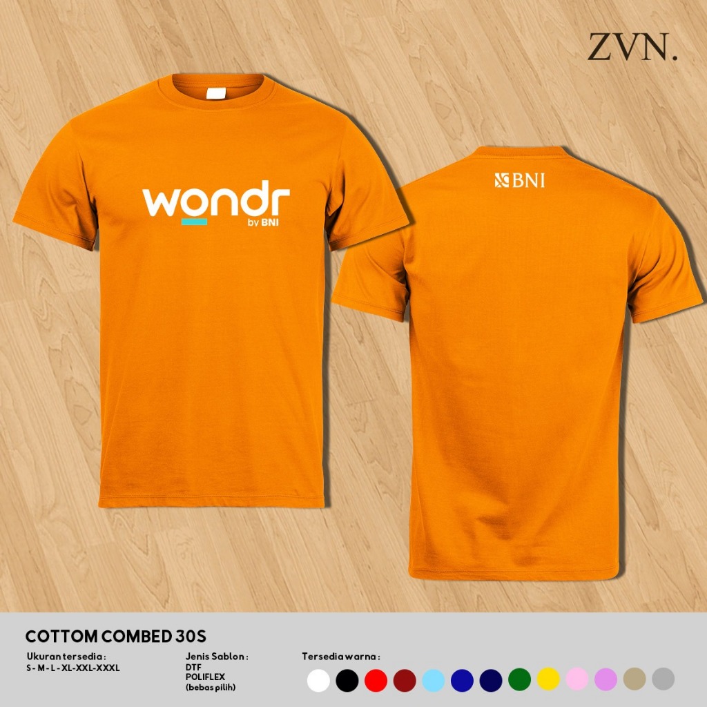 Jual CUSTOM KAOS SABLONAN WONDR BANK BNI SABLON A4 LOGO TERBARU - ZVN ... Jual CUSTOM KAOS SABLONAN WONDR BANK BNI SABLON A4 LOGO TERBARU - ZVN ...