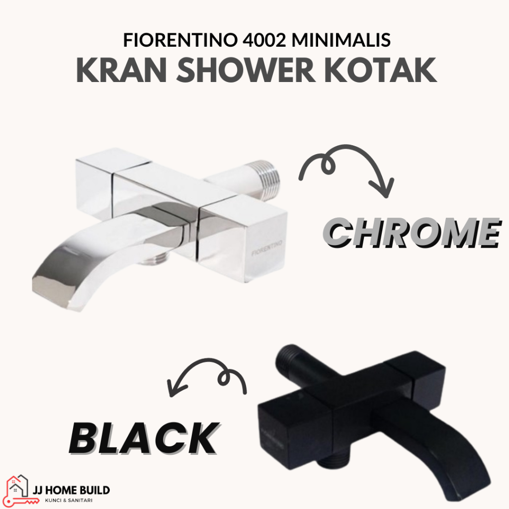 Jual Kran Shower Kotak Minimalis Hitam/Kran Cabang Shower Kotak ...