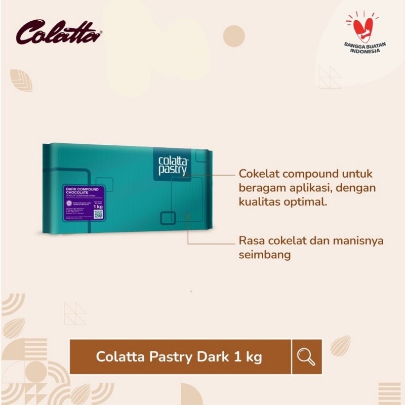 Jual COKLAT BATANG 1KG COLATTA PASTRY DARK 1KG DARK CHOCOLATE COMPOUND ...