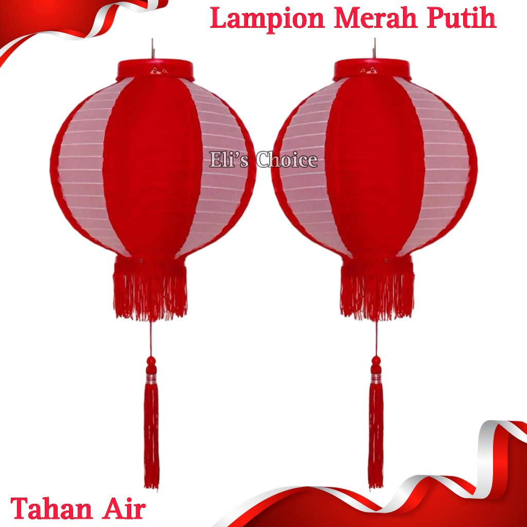 Jual LAMPION PREMIUM MERAH PUTIH TAHAN AIR OUTDOOR / LAMPION 17 AGUSTUS ...