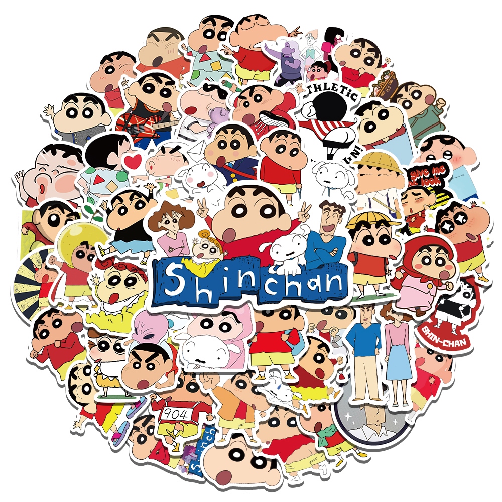 Jual [50PCS]Stiker Kartun Pack“Crayon Shin-chan” Decal Lucu Kartu Vinyl ...