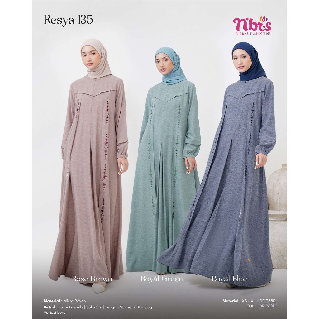 Jual Gamis Nibras RESYA 135 Gamis Nibras Terbaru Kekinian Gamis Wanita ...
