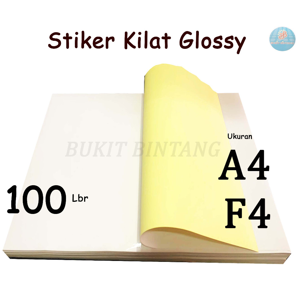 Jual Stiker Chromo / Stiker Kilat / Stiker Glossy Ukuran A4/F4 , Isi 100 Lembar | Shopee Indonesia