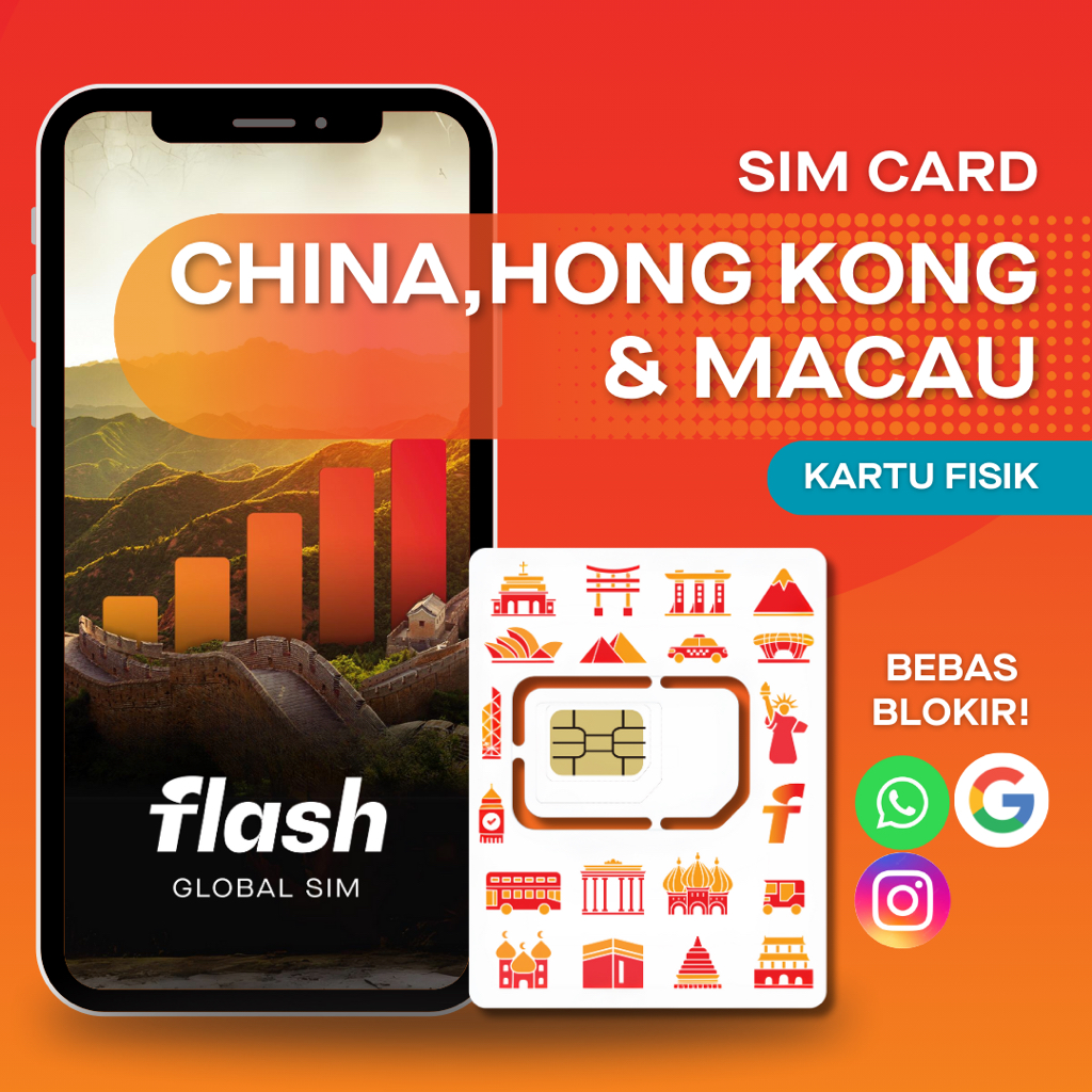 Jual SIM Card CHINA Unlimited Data Flash Global SIM kartu China ...