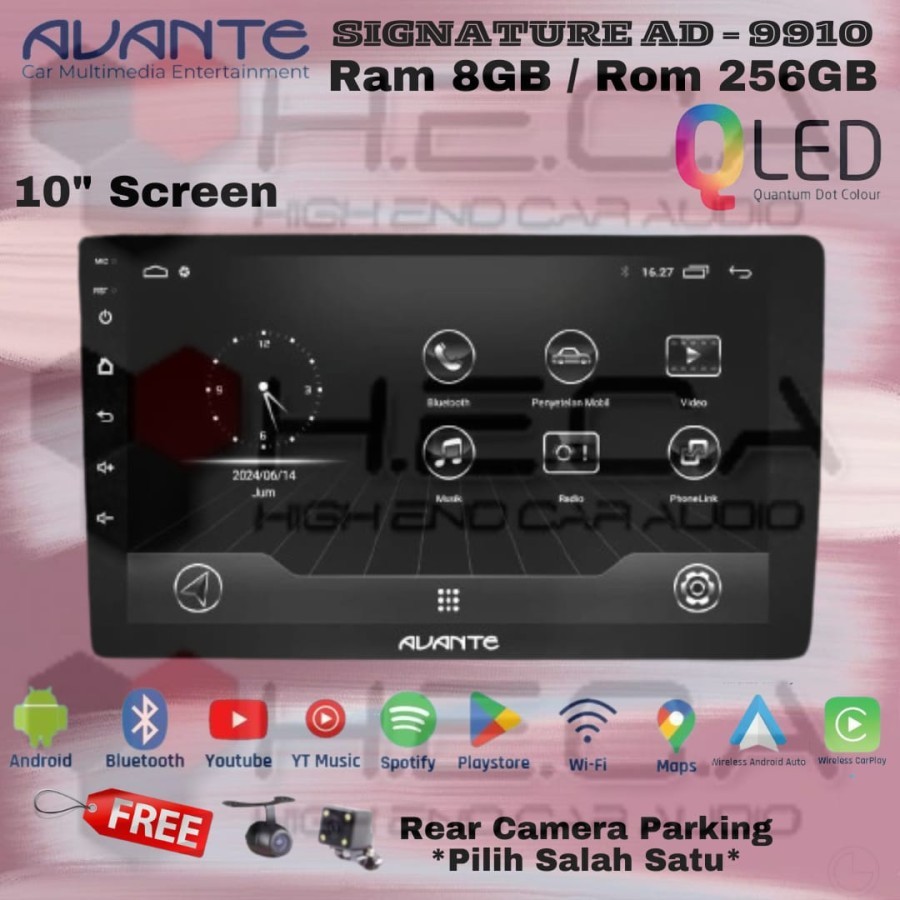 Jual Avante Signature AD-9910 Qled 8/256 GB 10" Head Unit Tape Android ...