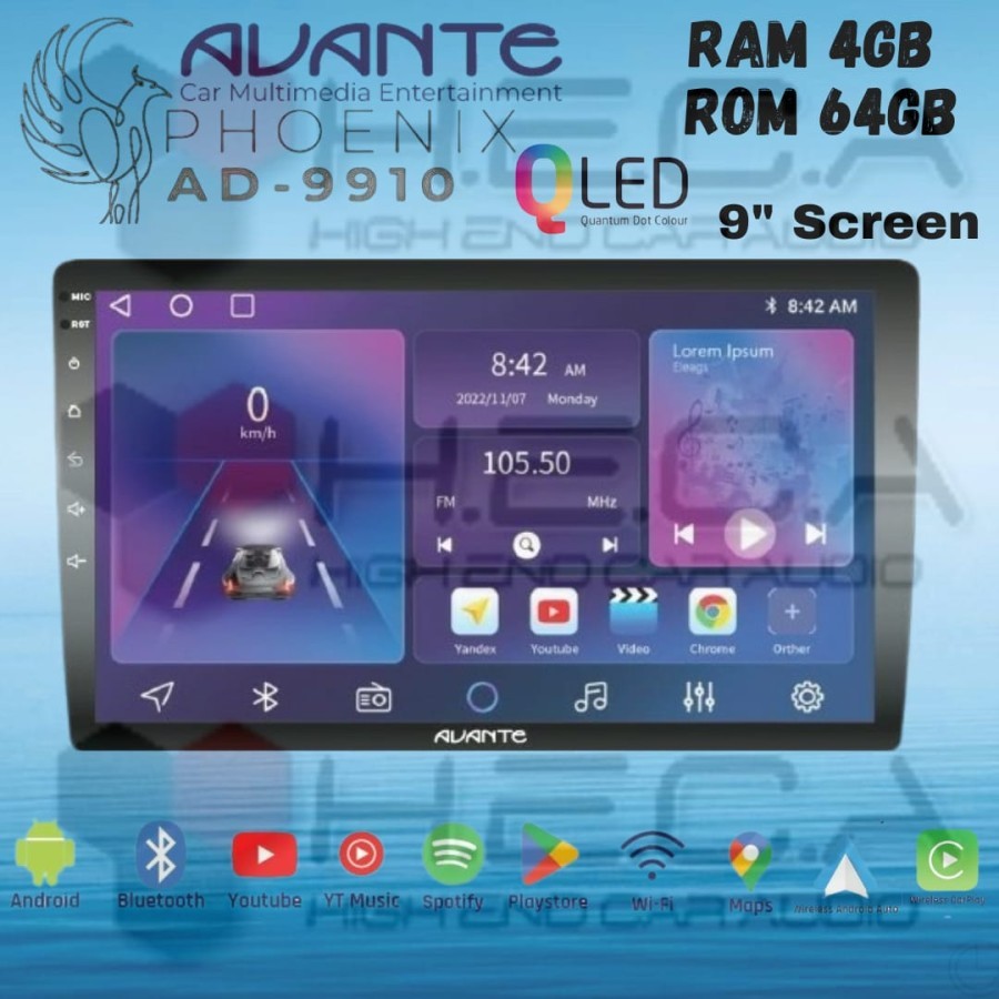 Jual Avante Phoenix AD-9910 Qled 9" 4/64 GB Head Unit Android Tape ...