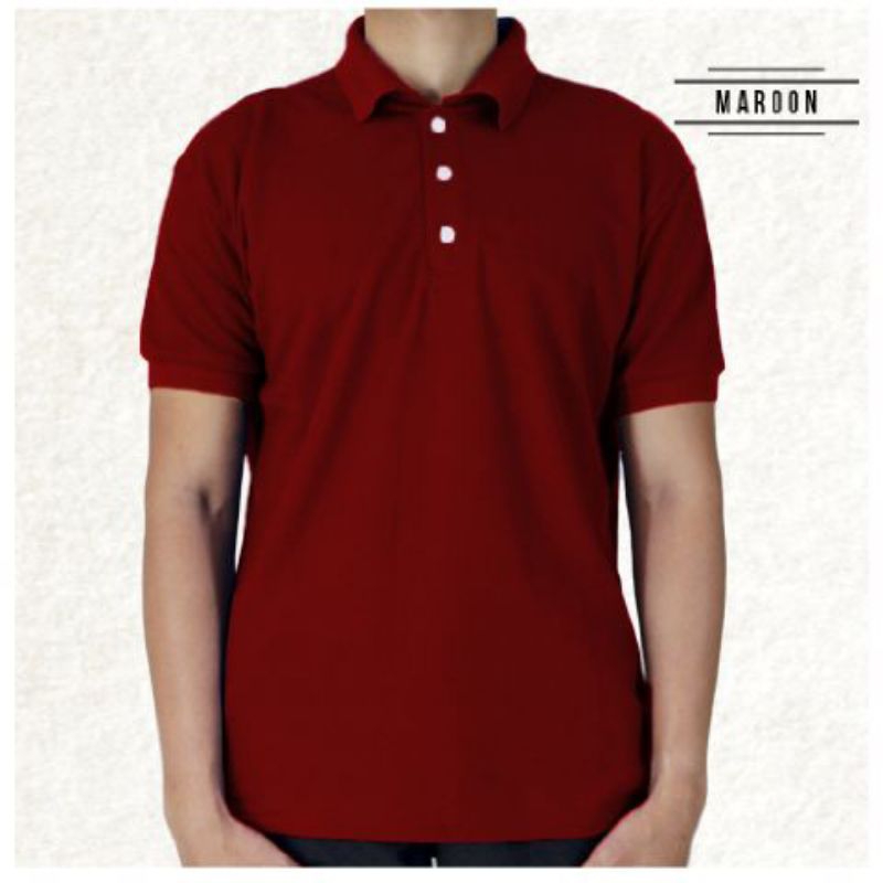 Jual MerahMarun/kaos polos/polo pria/polo wangky/kaos polosan | Shopee ...