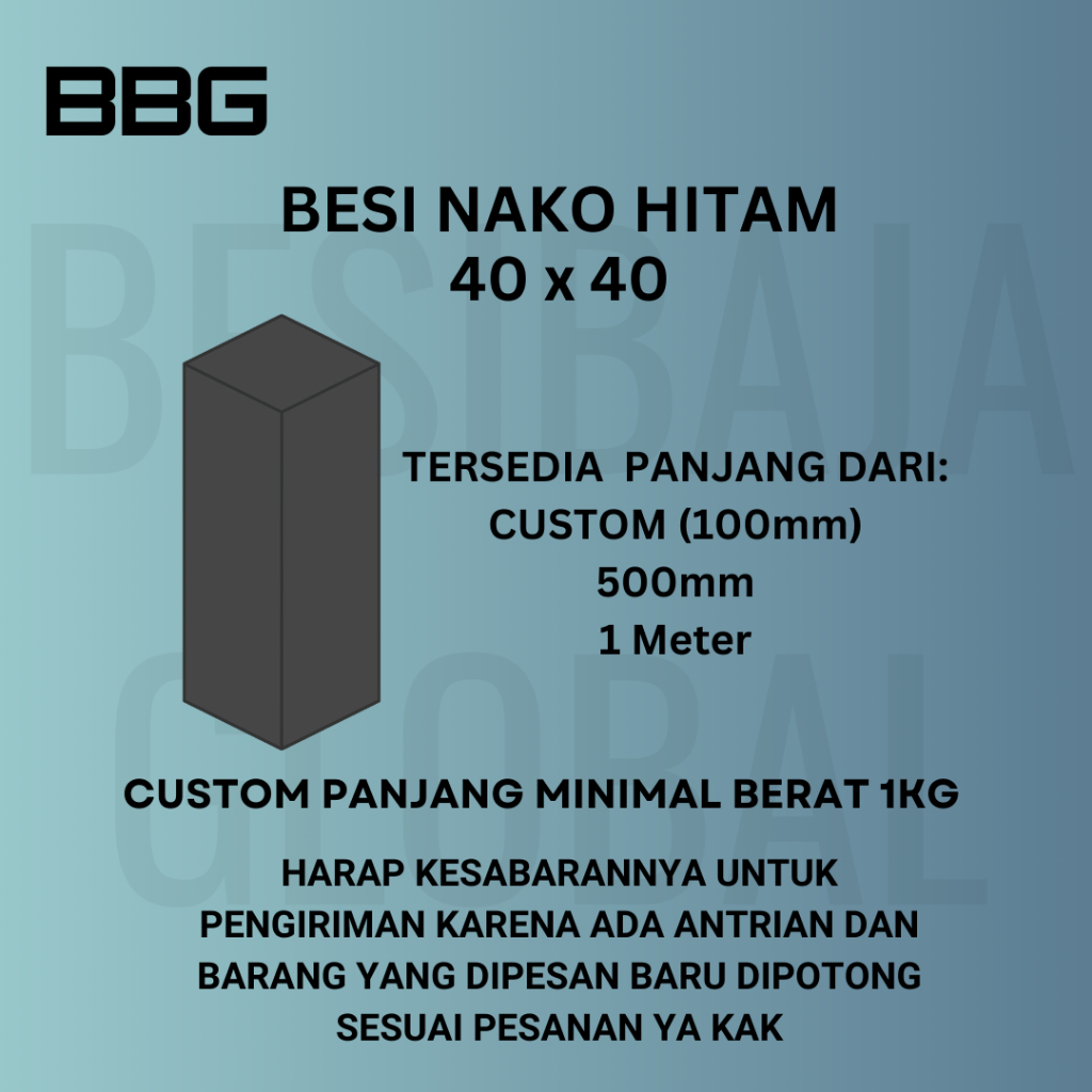 Jual BESI NAKO / AS KOTAK 40 x 40 x CUSTOM | Shopee Indonesia