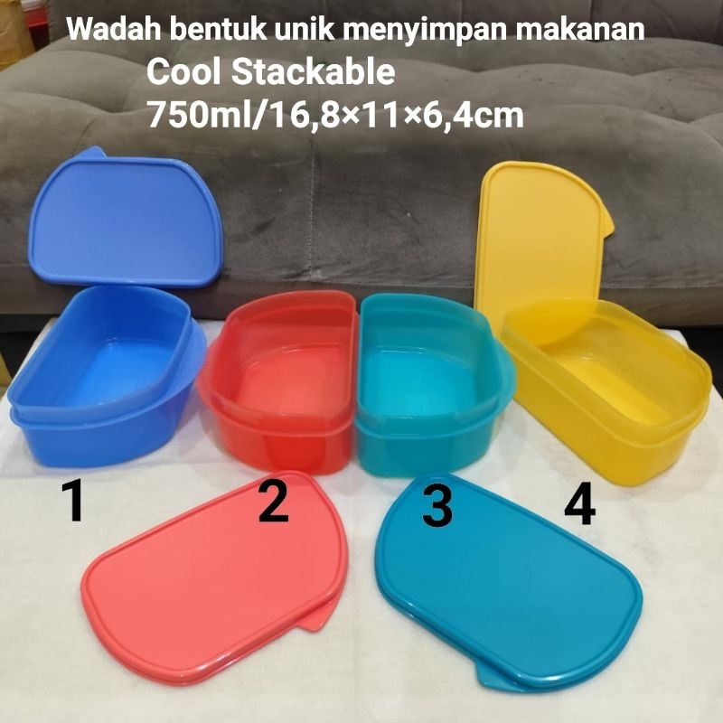 Jual Tupperware Cool Stackable 750ml tempat makan tampa sekat | Shopee ...
