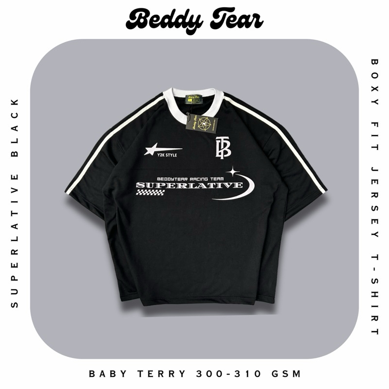 Jual BEDDYTEAR V2 SuperLative Black - Boxy Oversize Fit T-Shirt Unisex ...