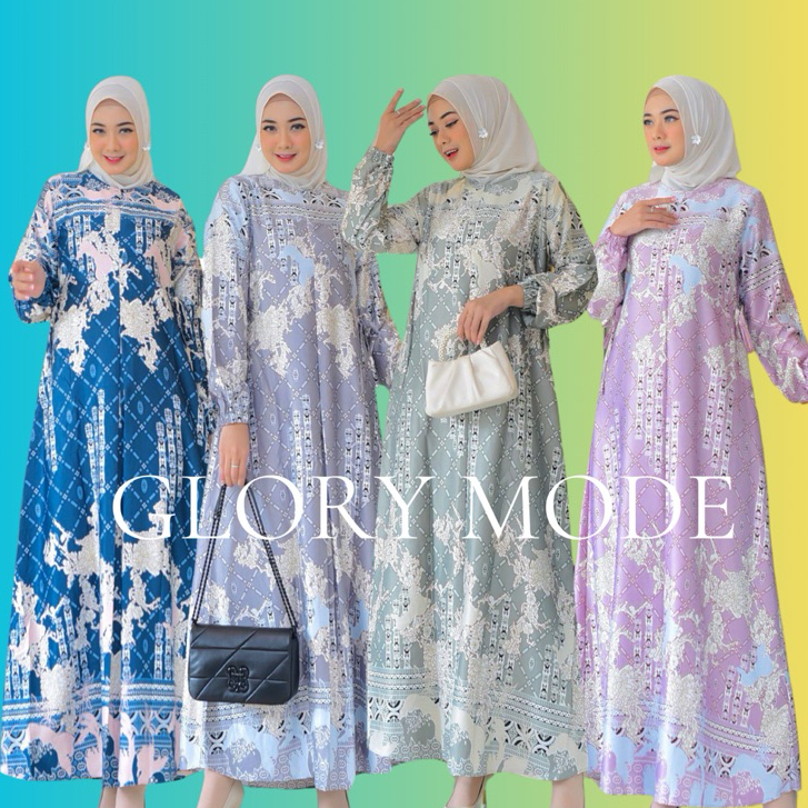 Jual Gamis silk Premium |Gamis Motif Wanita Terbaru |Gamis Satin Silk ...
