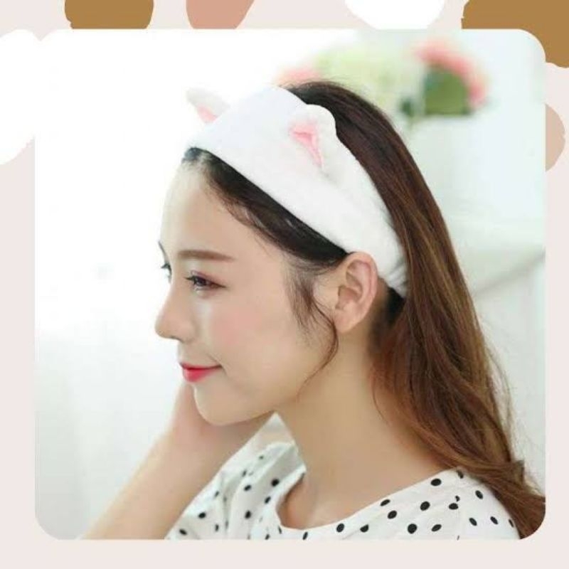 Jual bandana bando telinga kucing bahan lembut cocok untuk skincare ...