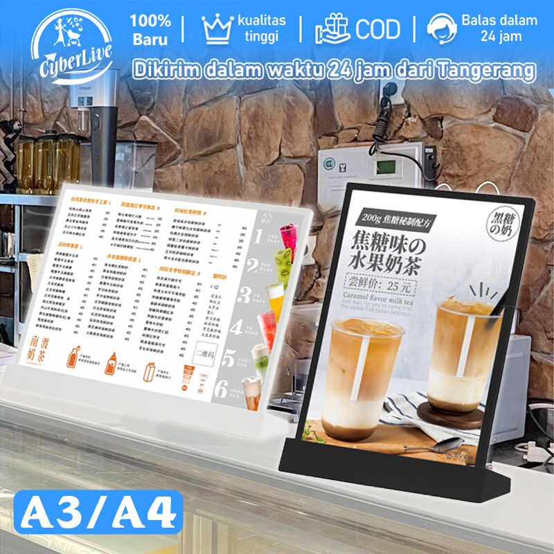 Jual Display Menu Led Stand Akrilik Lampu Menu Board Akrilik Display ...