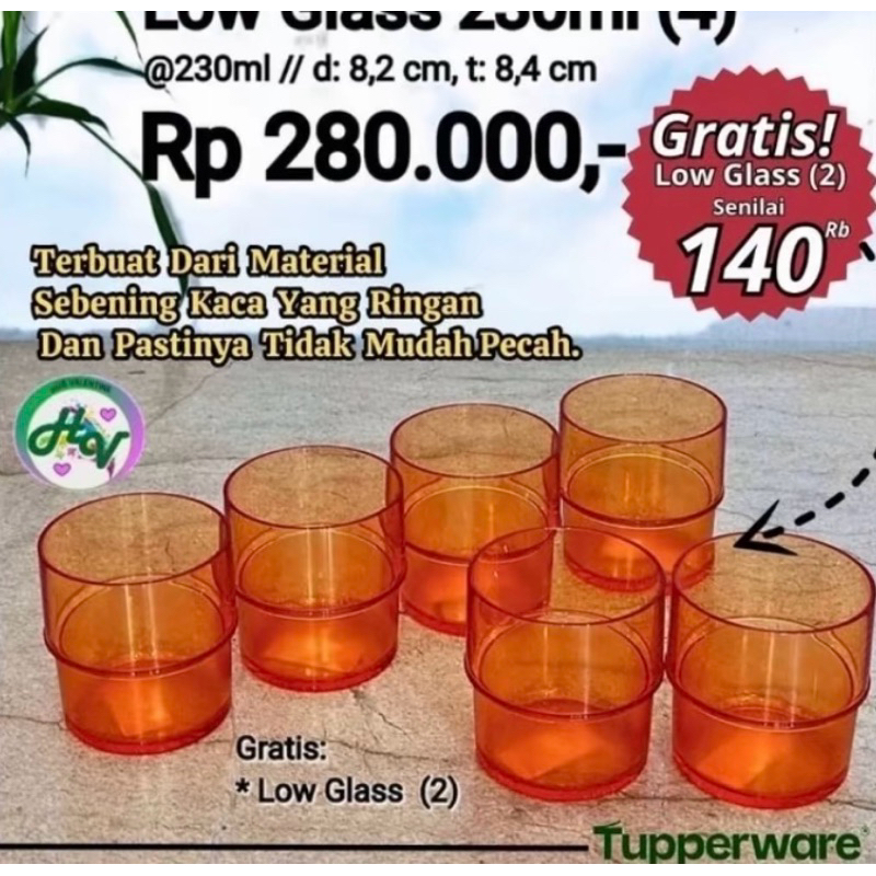 Jual Gelas mewah/alegra glass tupperware gelas mewah isi 4pcs gelas ...