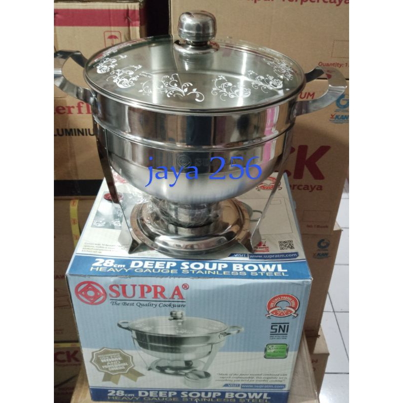 Jual Deep soup bowl Supra 28 cm/Prasmanan Bulat stainless steel supra 28 cm | Shopee Indonesia