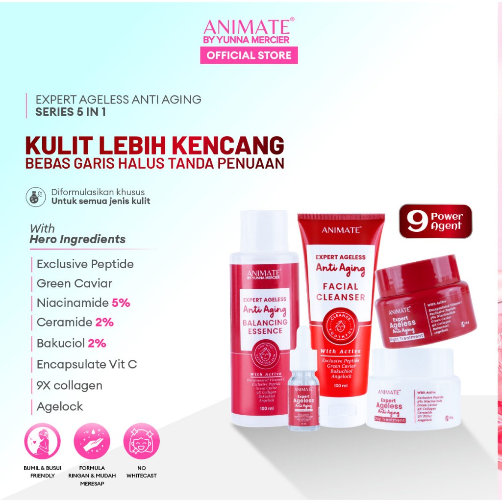Jual Animate Expert Ageless Anti Aging Series 5in1 | Shopee Indonesia Jual Animate Expert Ageless Anti Aging Series 5in1 | Shopee Indonesia