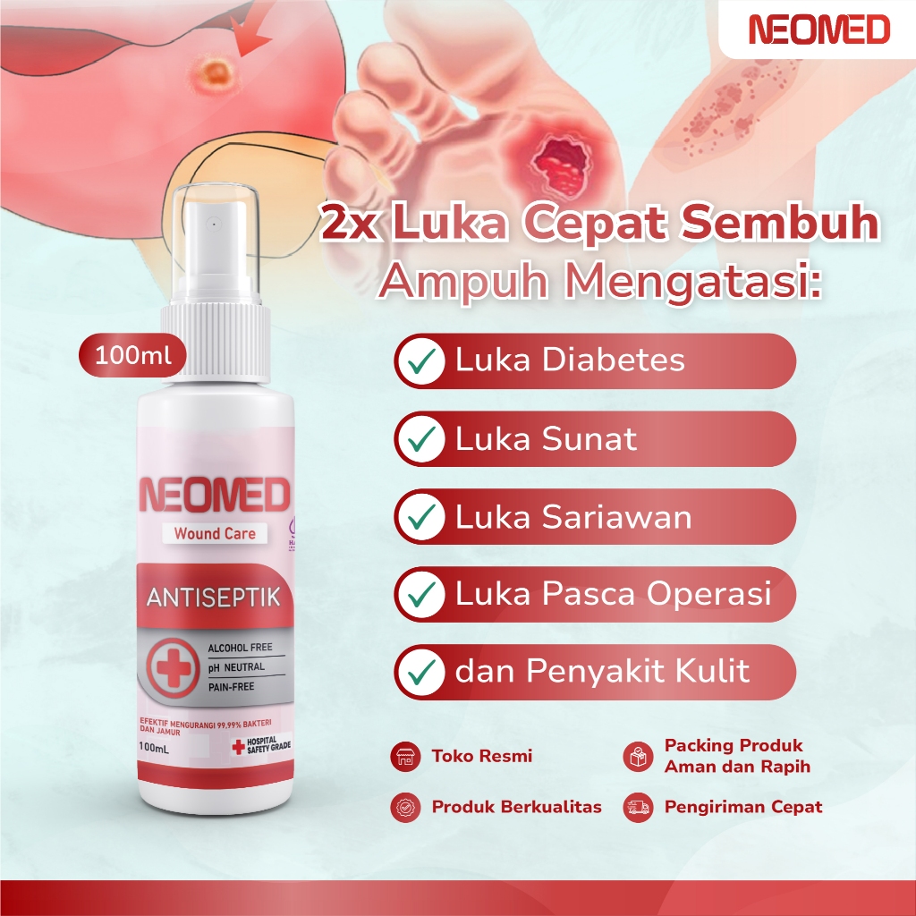 Jual NEOMED - HOCL Food Grade Non Alkohol Spray 100ml - ANTISEPTIK ...