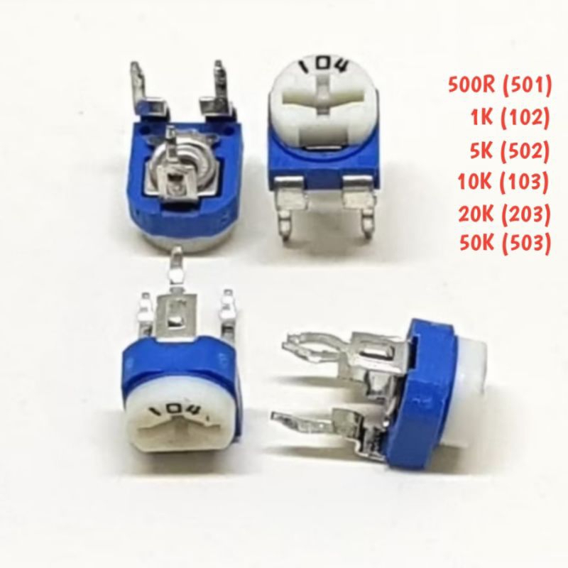 Jual TRIMPOT Trimmer Variable Resistor 500R 1K 5K 10K 20K 50K 100K ...