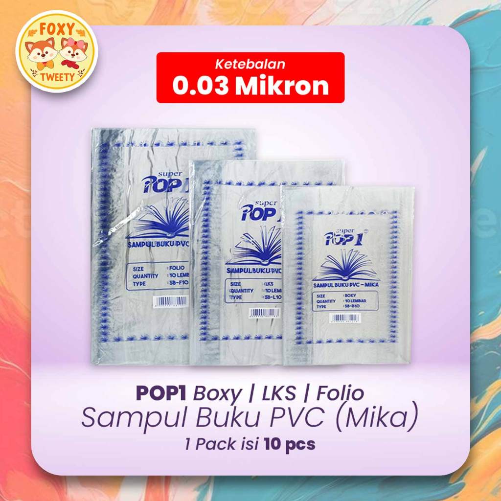 Jual POP1 Sampul Buku PVC Mika Boxy SB-B10 / Folio SB-F10 / LKS SB-L10 10 Lembar Ketebalan 0.03 ...