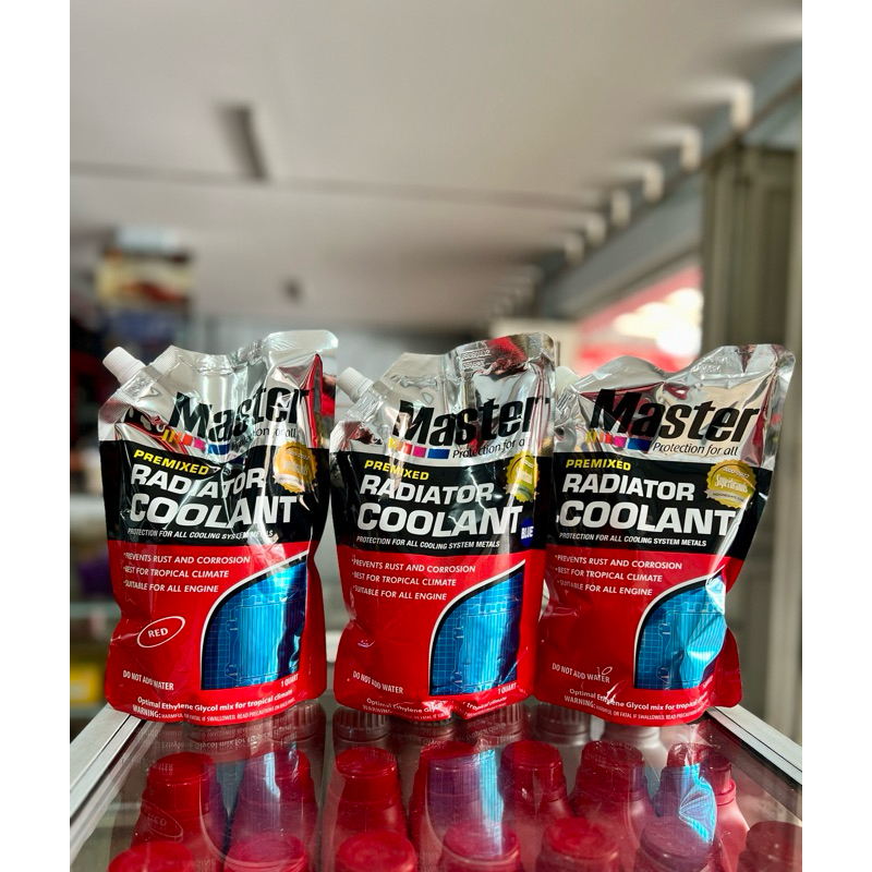 Jual Air Radiator Master Coolant Merah Hijau Biru Pouch (1L) | Shopee ...