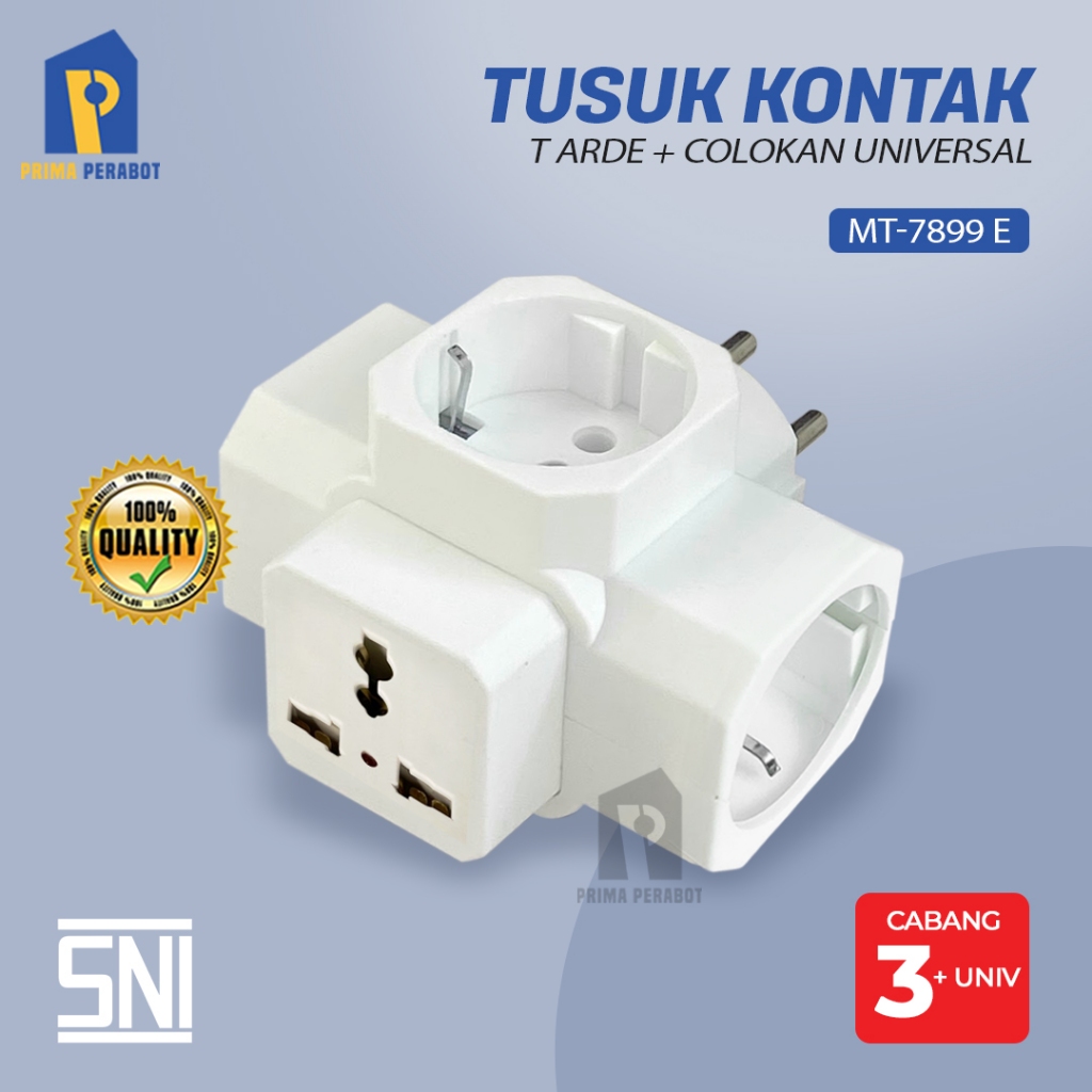 Jual Colokan Listrik Cabang 3 Tusuk Kontak T ARDE + Universal | Shopee ...