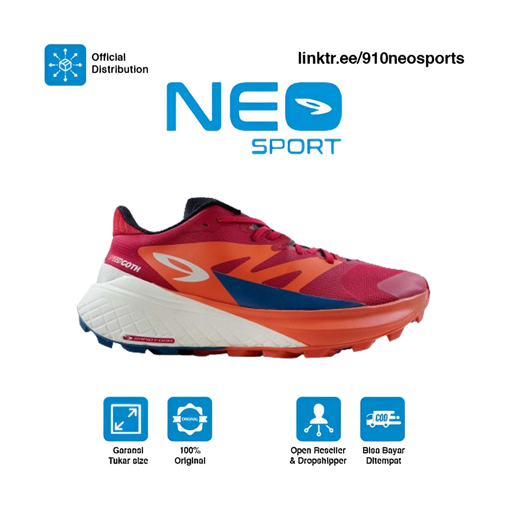 Jual 910 Sepatu Trail Running YUZA SPEEDGOTH - MERAH/CREAM/TEAL ...