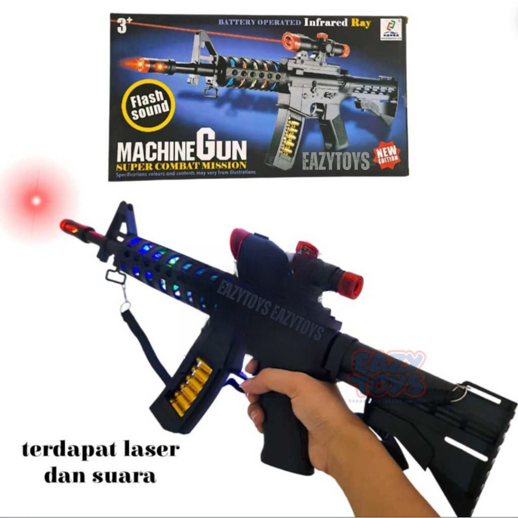 Jual Mainan Anak Tembakan Pistol Mainan Flash Gun dan Machine Gun Super Combat Suara dan Lampu ...