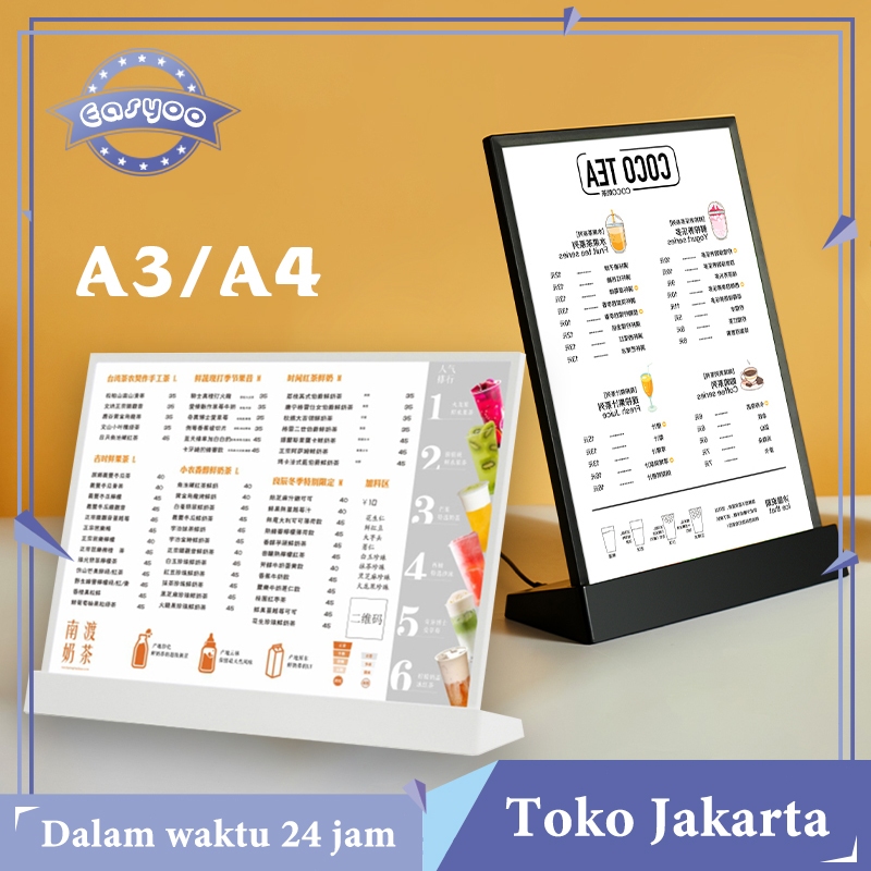 Jual Stand Akrilik Display Menu Led Lampu Menu Board Akrilik Brosur ...