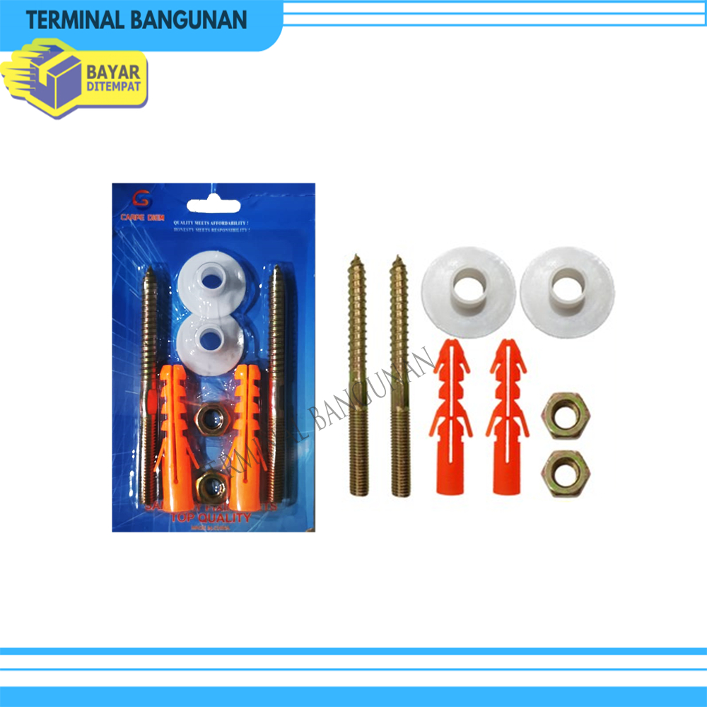 Jual Baut Closet Duduk Sekrup Closet Toilet Kamar Mandi 2 Pcs | Shopee ...