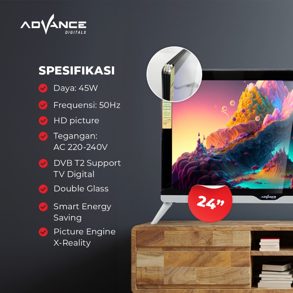 Jual Advance Televisi Digital 24" inch ADV 2403M Miracast Television ...