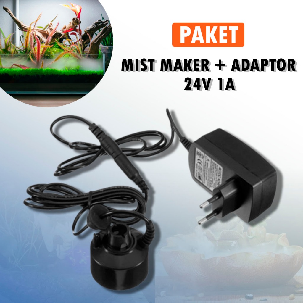 Jual Paket Mist Maker Mesin Pembuat Kabut Uap Air Embun Fogger 24V ...