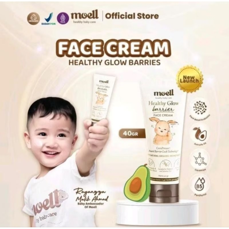Jual Moell Face Cream 40gr Healthy Glow Barrier Face Cream - Pelembab ...