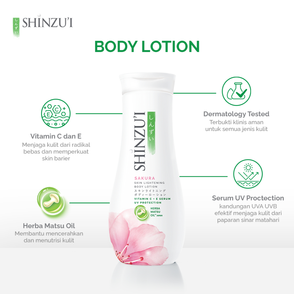Jual SHINZUI SHINZU'I Skin Lightening Body Lotion 210ml | Shopee Indonesia