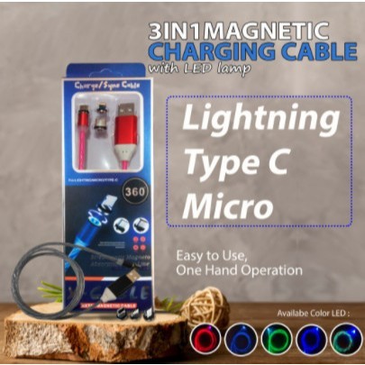 Jual KABEL DATA MAGNETIC LAMPU 3 IN 1+PACK | Shopee Indonesia