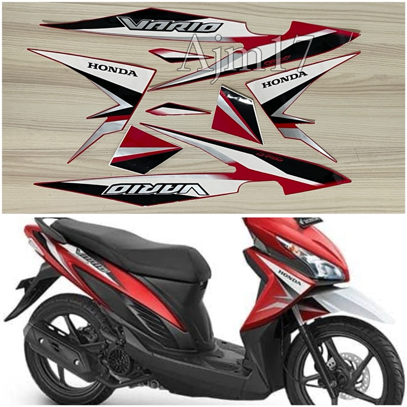 Jual STIKER STRIPING MOTOR VARIO 110 LED 2017 MERAH PUTIH | Shopee ...