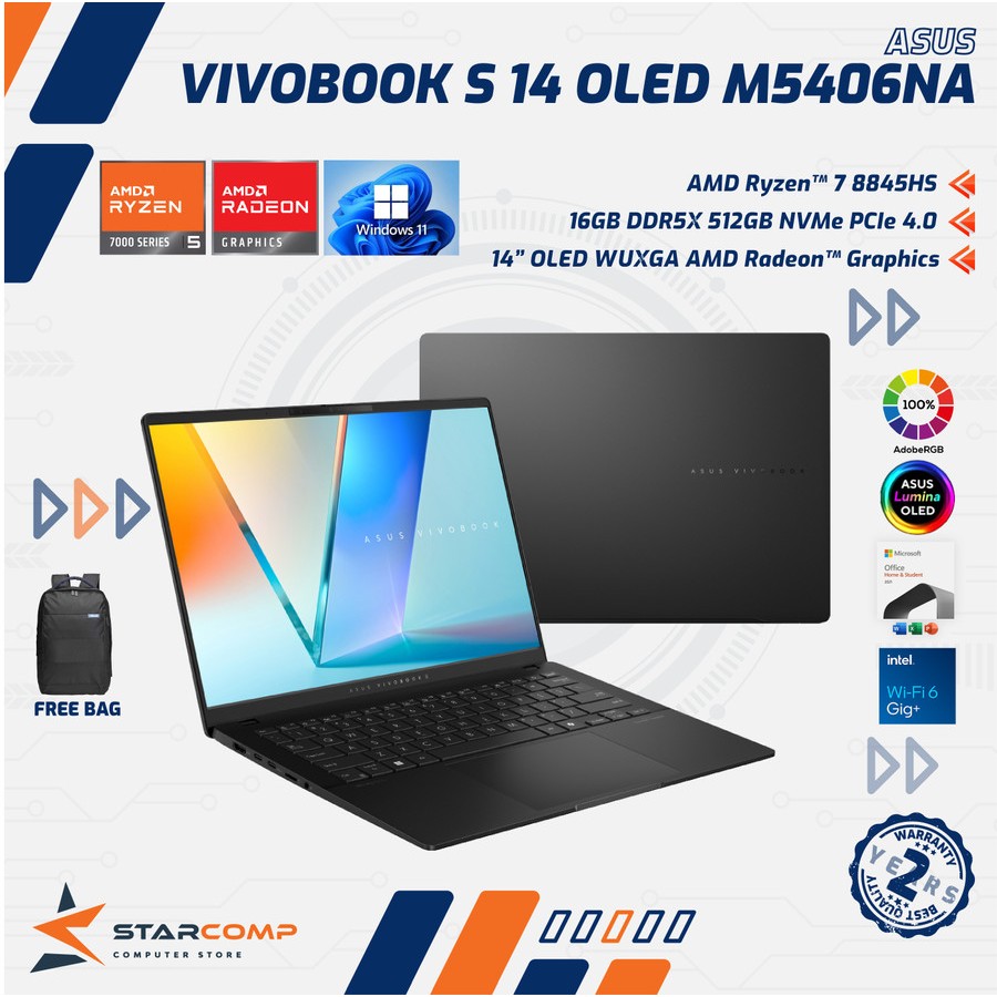 Jual Asus Vivobook S14 M5406NA-OLED552 Ryzen 5-7535HS 16GB 512GB 14 ...