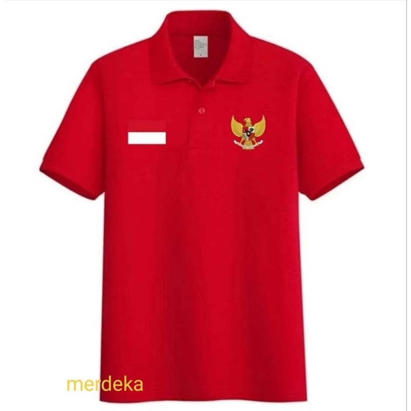 Jual kaos WANGKI polo unisex " bendera merah putih Garuda" unisex bahan ...
