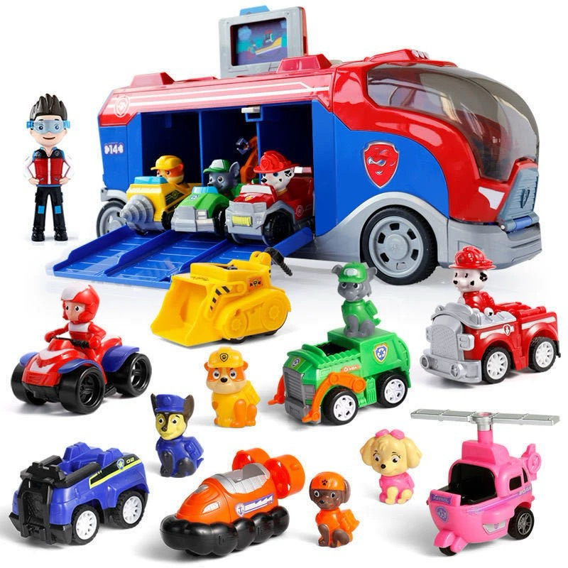 Jual push pull car paw patrol figurine garage truck vehicle mainan ...