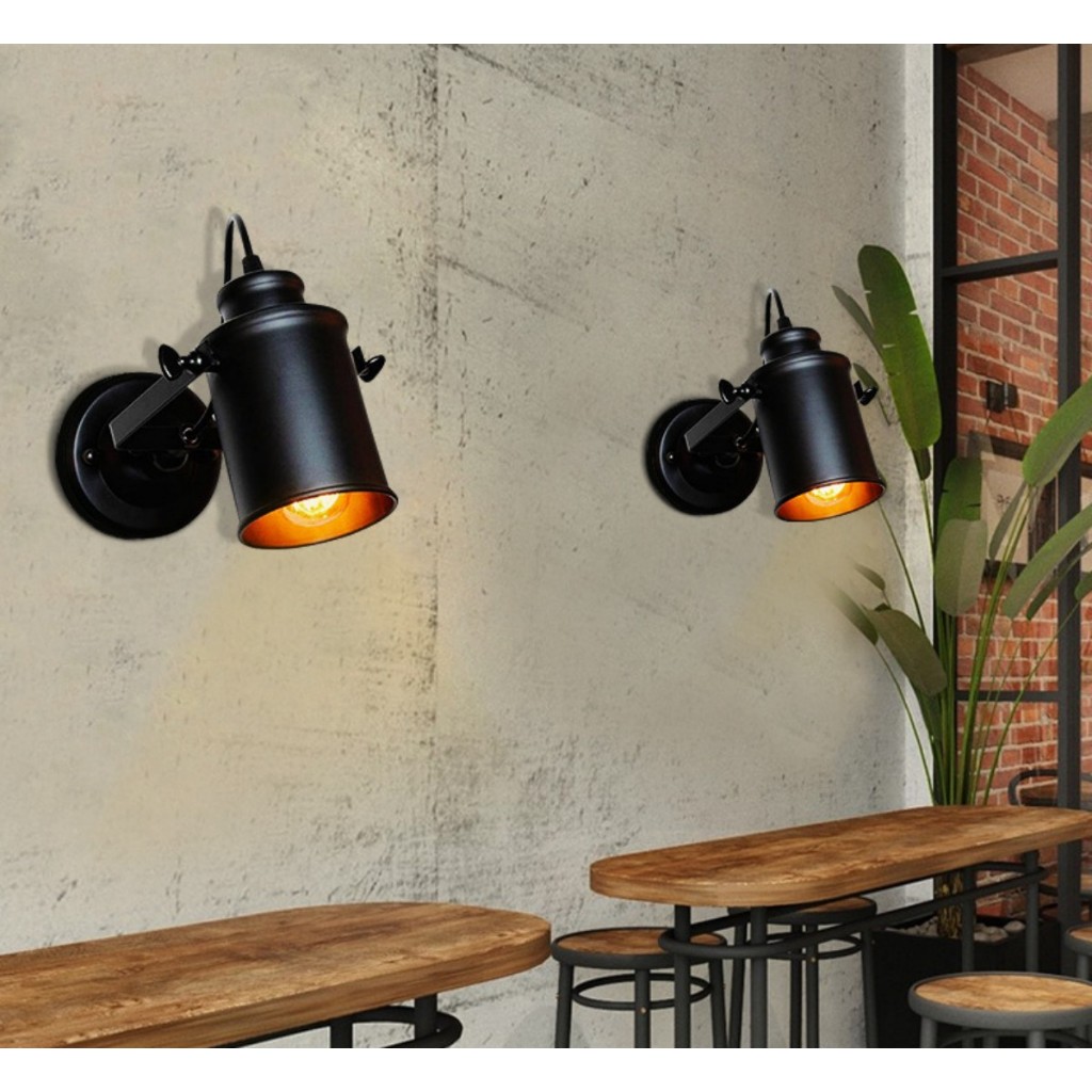 Jual [COD]Lampu Dinding, Lampu Sorot, Lampu Dinding Logam Hitam E27 ...