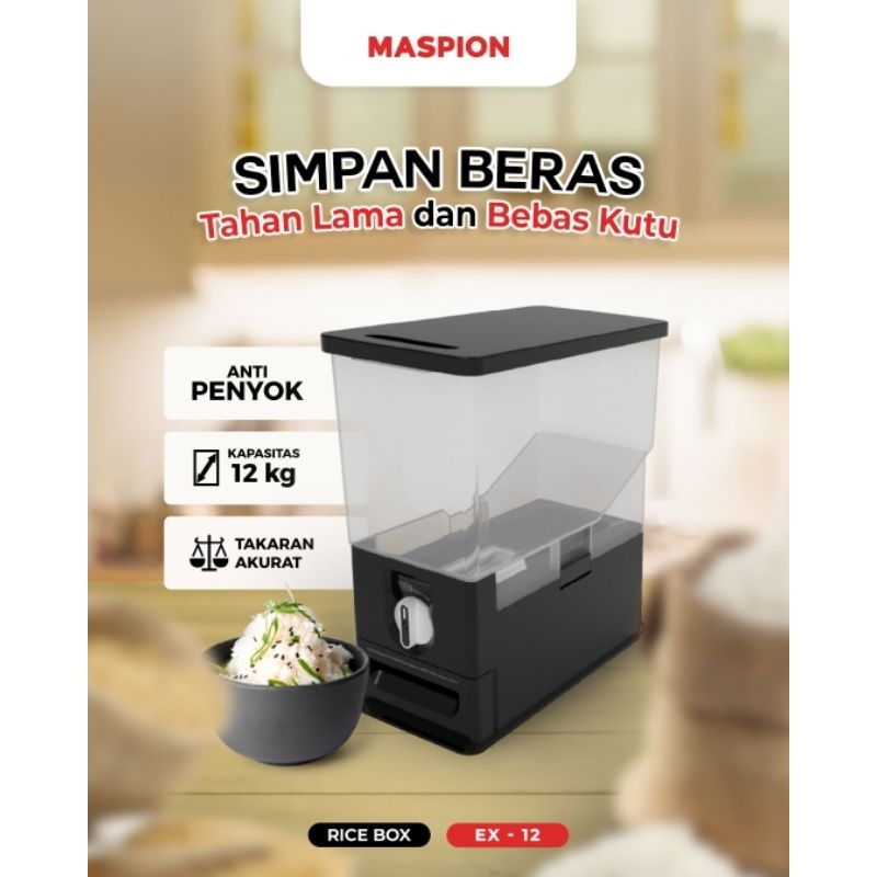 Jual Rice Box Maspion MRD 12 Kg / EX 12 TEMPAT BERAS kapasitas 12kg ...