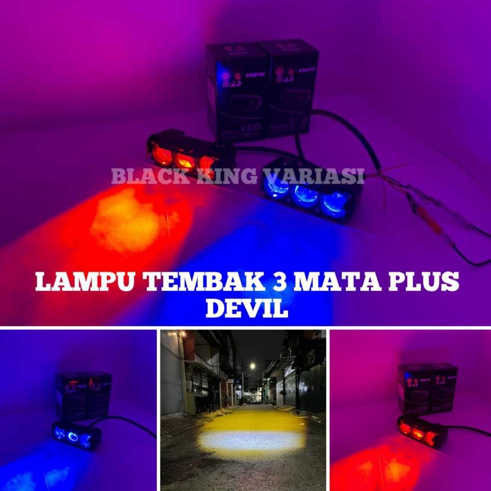 Jual KODE P83U Lampu Tembak SQL 3 Mata Devil Eye Lampu Laser Sql Plus ...