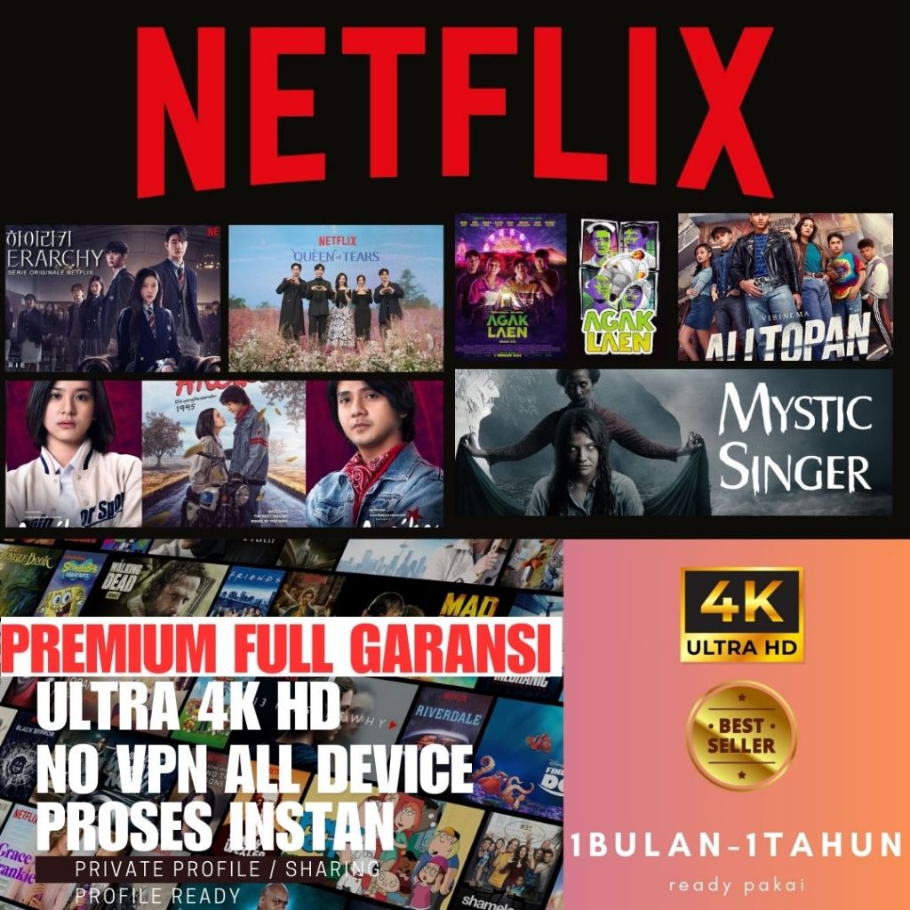 Jual NETFLXXX PREMIUM 4K UHD AMANAH NETFLIX BERGARANSI ANTI SCREEN LIMIT ANTI HOLD 1 TAHUN AMAN ...