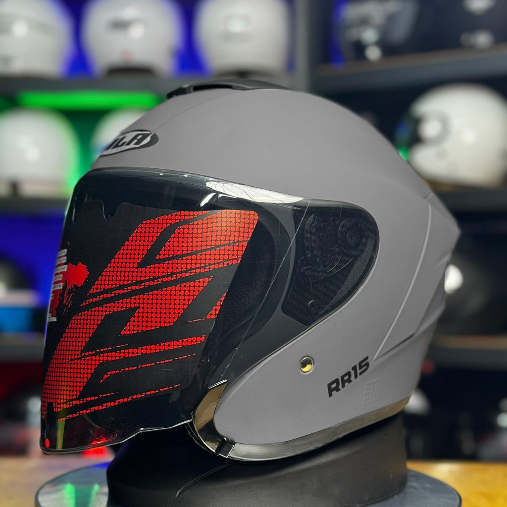 Jual Helm Half Face Mla Kyrz 2 Solid Black Dof Kaca Visor Hitam Smoke ...