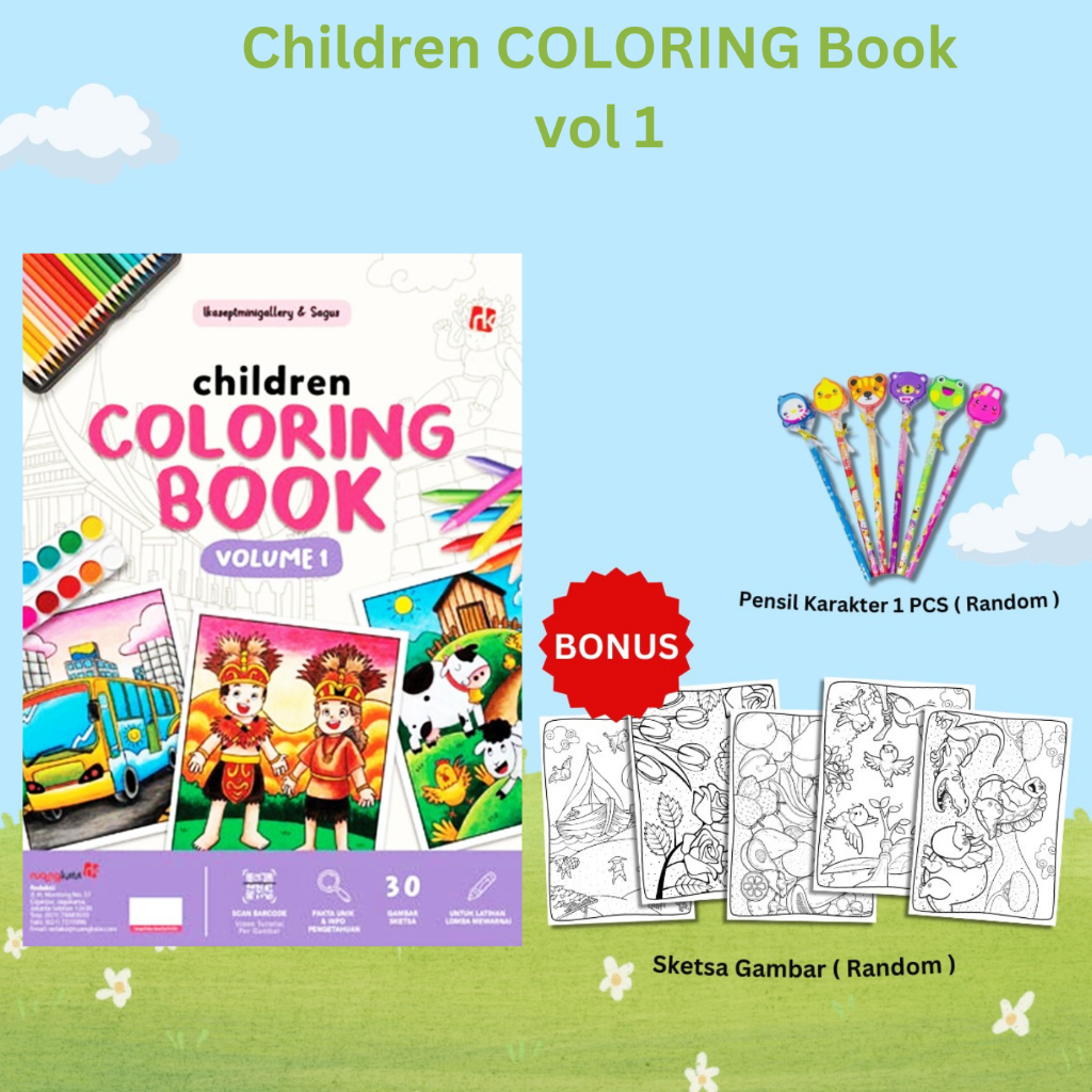 Jual Buku Aktivitas Children Coloring Book Volume 1 (free pencil+sketsa ...