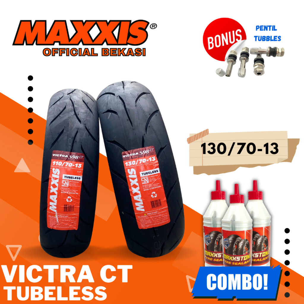 Jual MAXXIS VICTRA 98 CT 130 / 70 - 13 / BAN MAXXIS 130/70-13 / 130-70-13 TUBELESS BAN LUAR ...