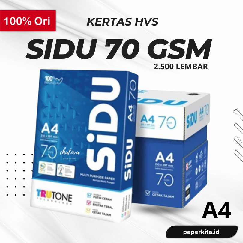 Jual Sidu Kertas HVS Putih 70 Gsm Fotocopy print A4 Kuarto F4 Folio 500 ...