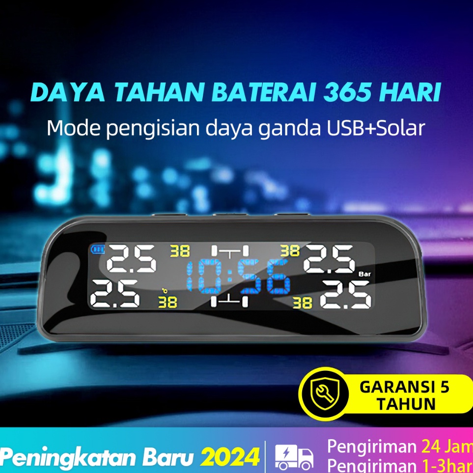 Jual KODE N75V COD TPMS T12 Alarm Pengukur Tekanan Ban Mobil Tire Layar ...