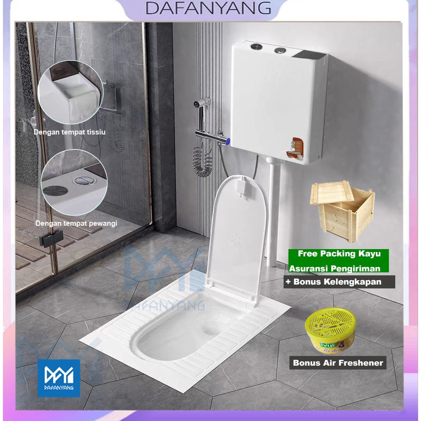 Jual Banyak Dipakai MODEL BARU Closet Kloset Jongkok MrTao 1Set Dengan Penutup Kloset Otomatis ...