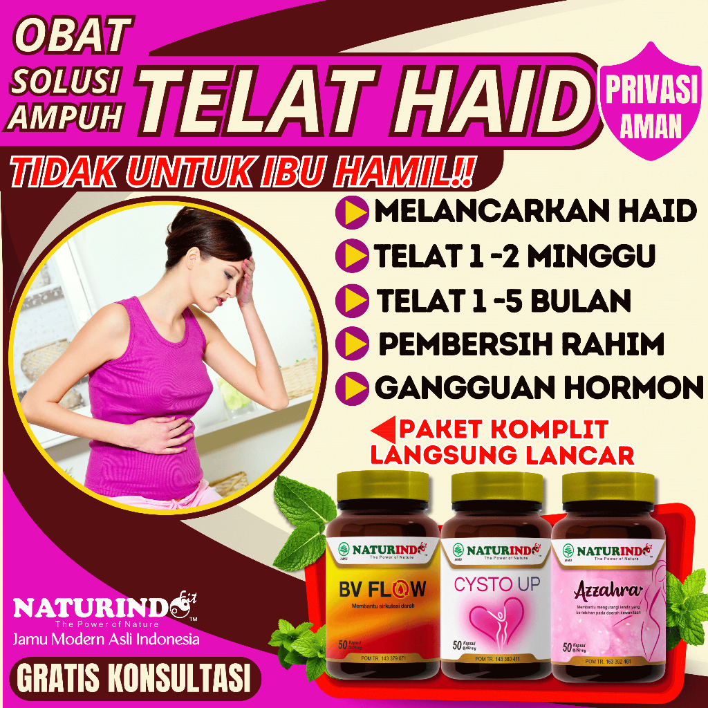 Jual Obat Pelancar Telat Haid 1 2 3 4 Bulan Terlambat Datang Bulan ...